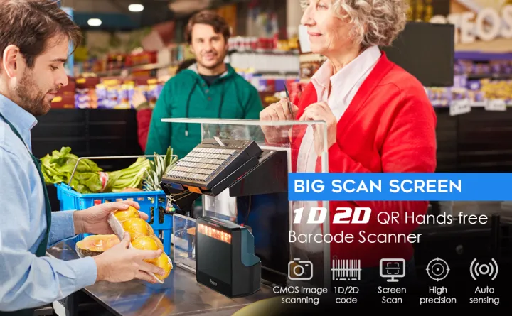 Eyoyo Pemindai Barcode Desktop Bebas Genggam, Pembaca Kode Batang Kabel ...