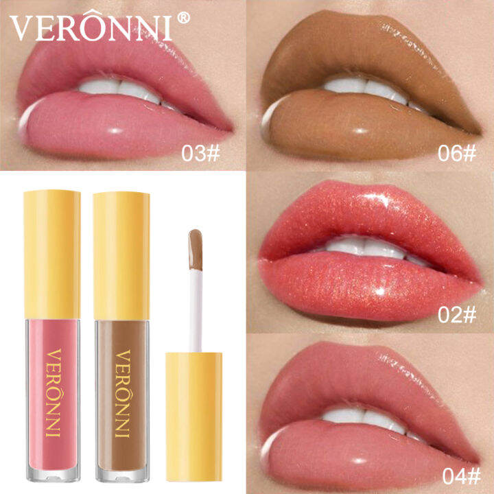 VERONNI 3D Lip Gloss High Gloss Lipstick Mirror Moisturizing Volume Lip ...