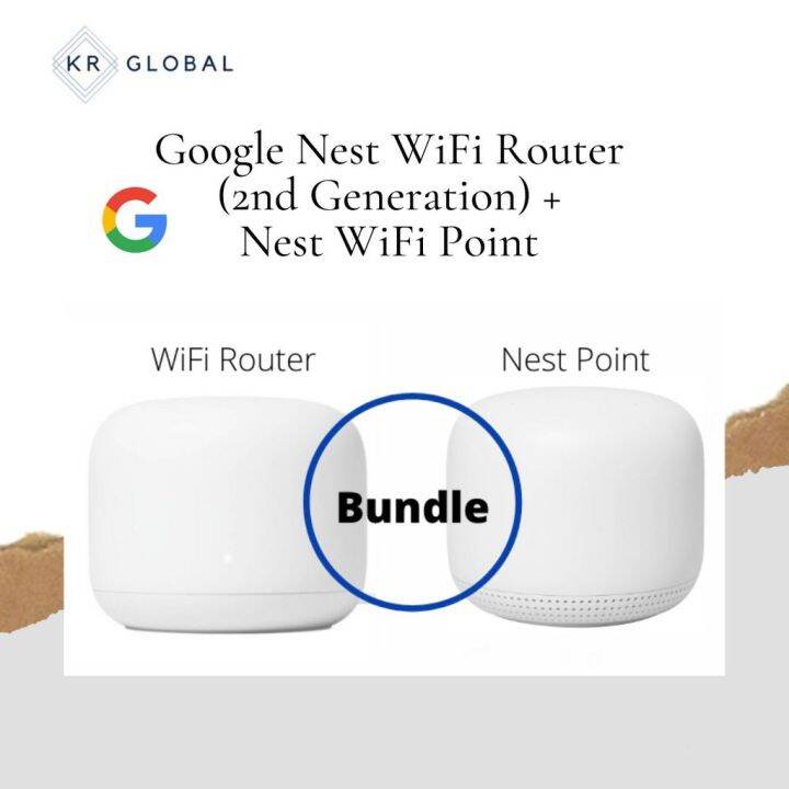 Google Nest WiFi Router (2nd Generation) + Nest WiFi Point – Mesh Wi-Fi ...
