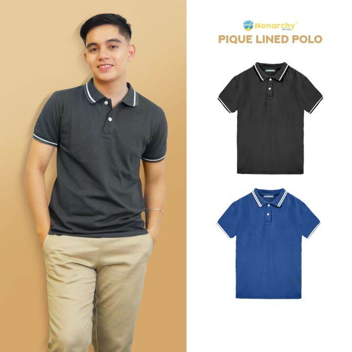 Monarchy Official Pique Lined Polo Shirt ( WHITE LINING ) for Men ...