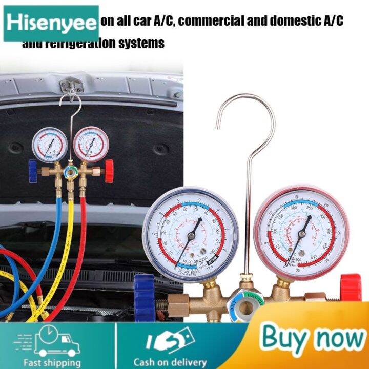 【COD】my841ue0450 R134A Aircon Manifold Gauge Freon Pressure Gauge AC ...