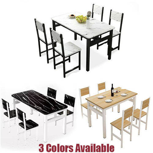 Dining Table Set- Modern Design Dining Table 1 Table with 4 Chairs Set ...
