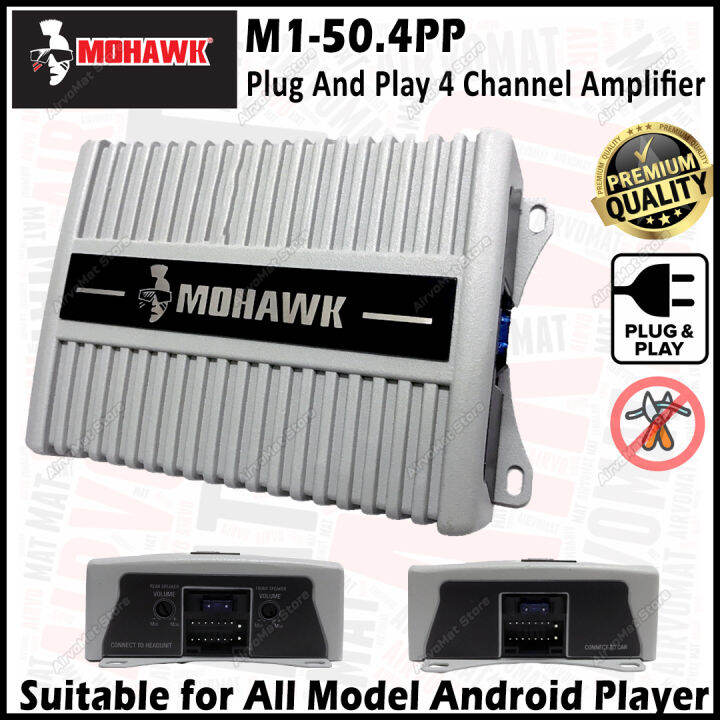 Mohawk Android Amplifier M1-50.4PP 4 Channel Plug and Play Power Amplifier for Car Android ...