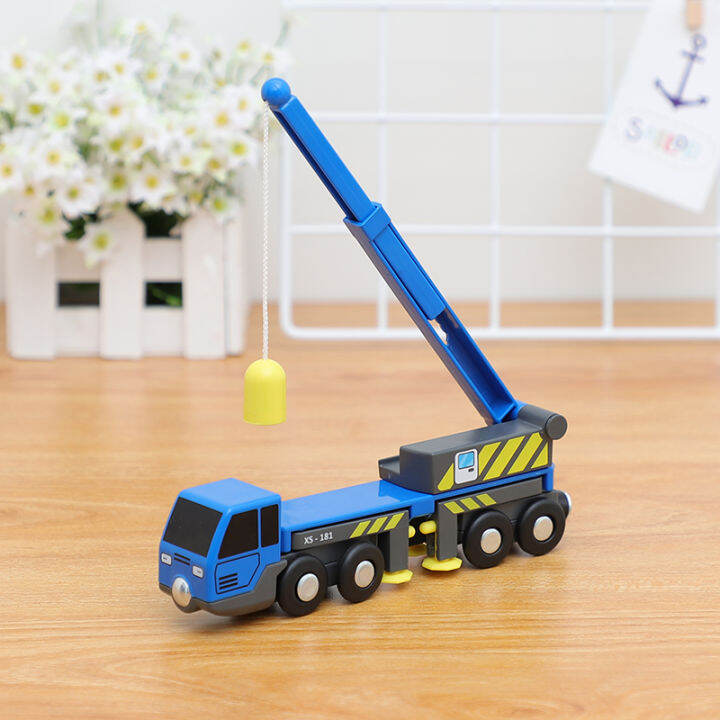 Simulation of large crane truck toy boy baby trolley crane wooden ...