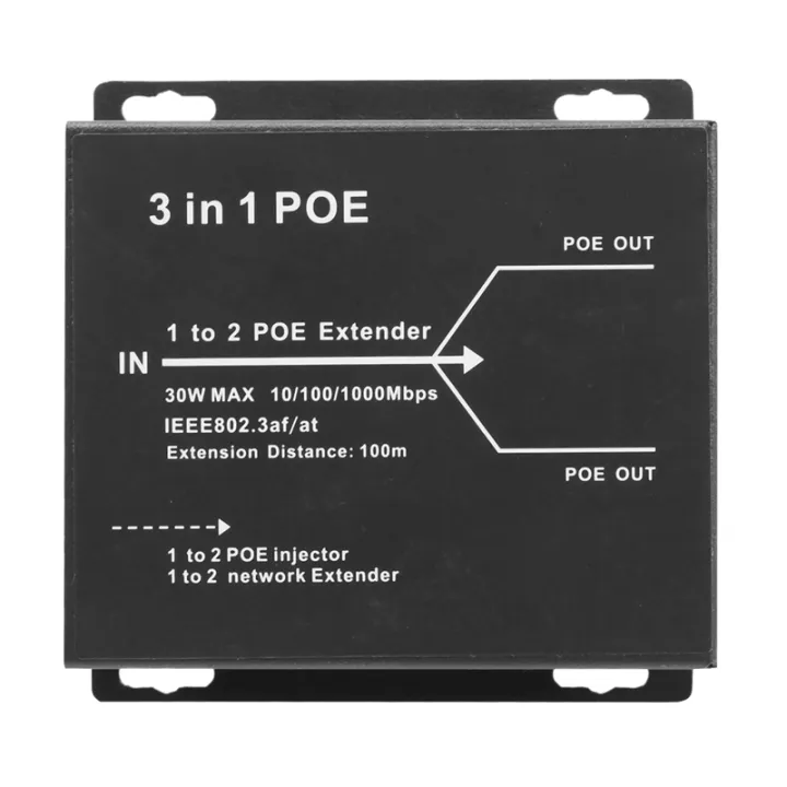 3 in 1 POE Extender 1 TO 2 POE Extender 10/100/1000Mbps Gigabit POE ...