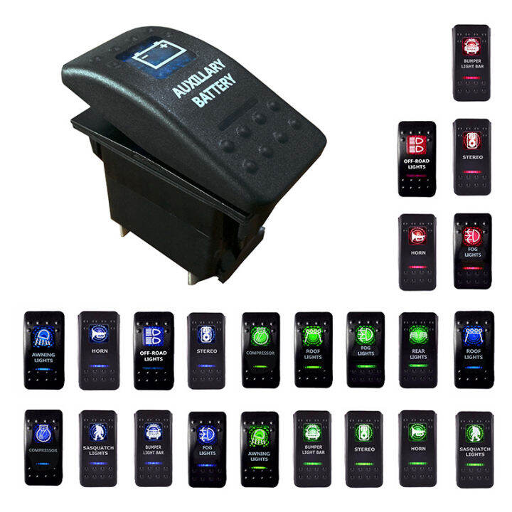 Campervan Light Switch 12v 10x Light Horn Pattern Led 12v/20a 24v/10a 5 ...