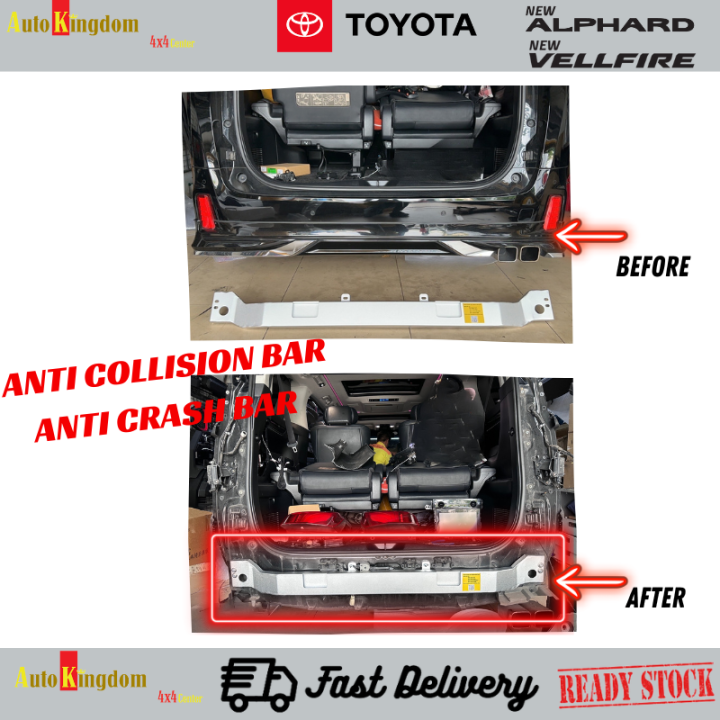 Toyota Alphard Vellfire AGH30 Anti-Collision Bar Rear Safety Bar Anti ...