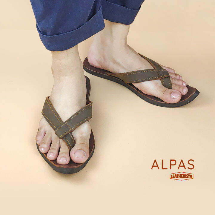 Leatherista Lokal Alpas (Curly Toed Leather Slippers for Men) | Lazada PH