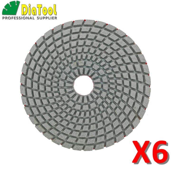 DIATOOL 6 pcs 5 Inches Sanding Discs for Granite Marble Stone Tile ...