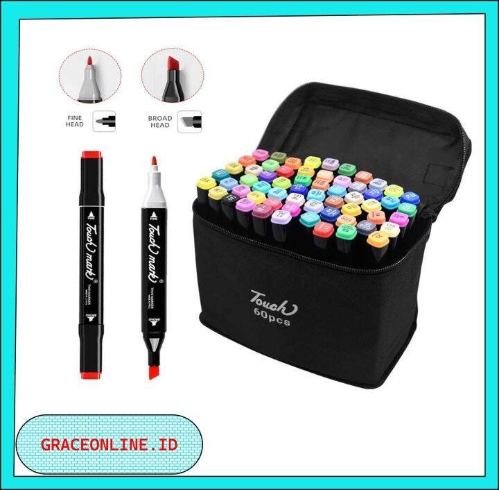 Touch HL270 Warna Spidol Permanen Spidol Warna Warni Spidol 1 Pack 60 ...