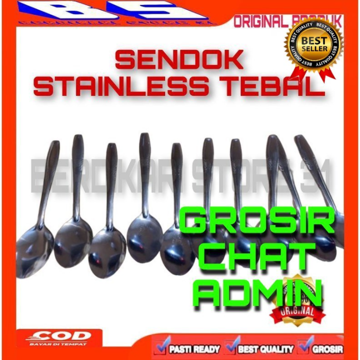 [BS] SENDOK STAINLESS TEBAL MURAH BESI FOODGRADE LUSIN LUSINAN | Lazada ...
