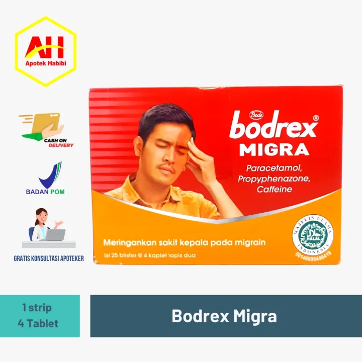 Bodrex Migra 5 strip isi 20 tablet Bodreks Bodrek Migra Obat Migren ...