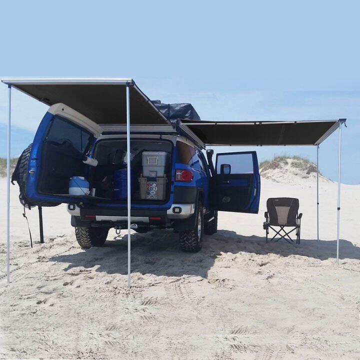 Outdoor car side tent side tent car SUV car camping in the wild sun ...