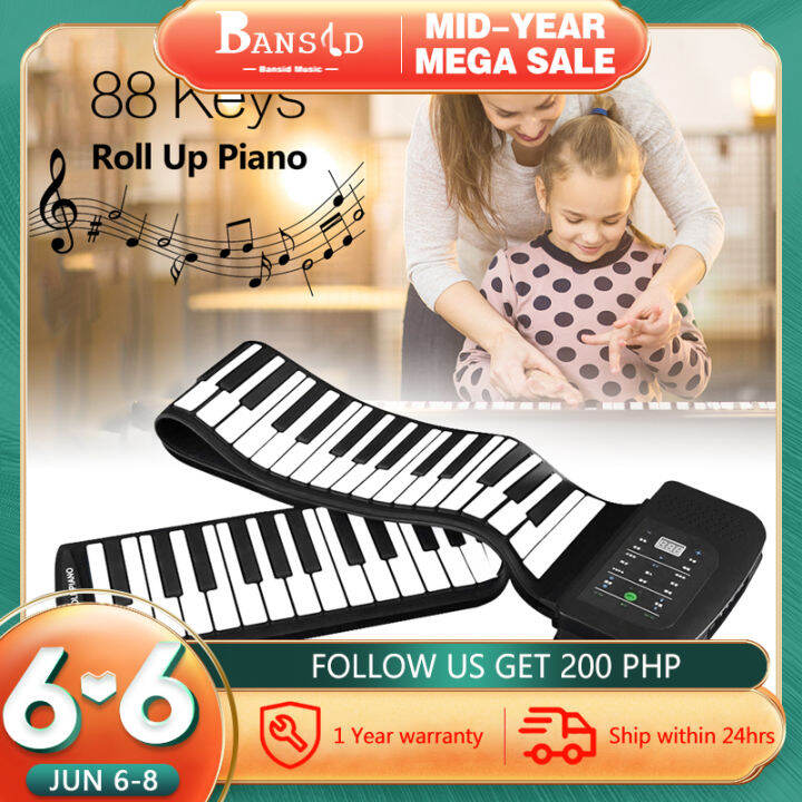Foldable 88 Keys Flexible Soft Electric Digital Roll Up Keyboard Piano - Electronic Soft ...