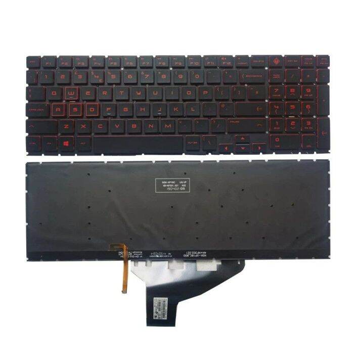HP Omen Series 15-DH 15-DC All Series Black and White Backlit Keyboard ...
