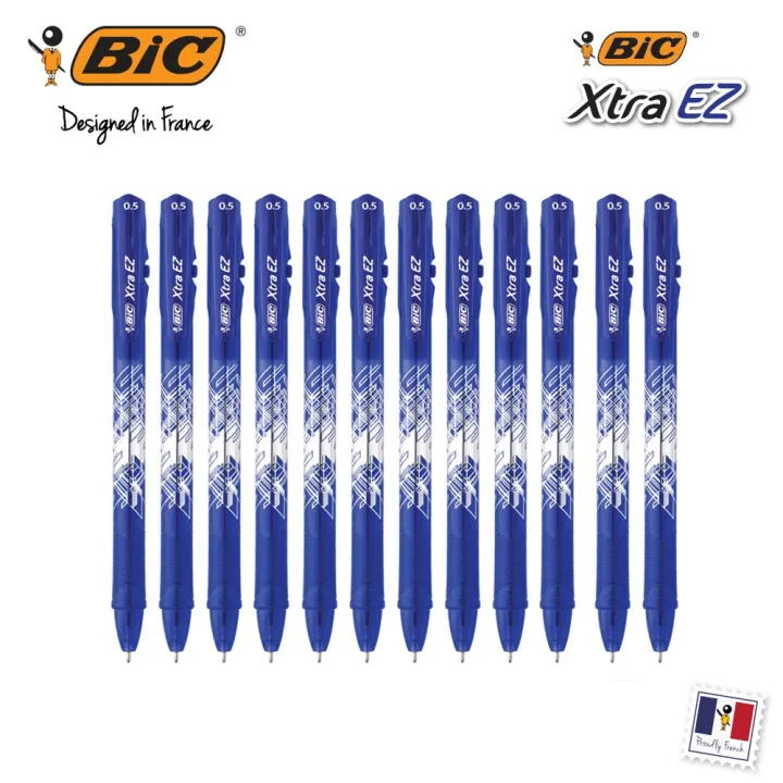 BIC Xtra EZ Clic Smooth Needle Ballpen 0.5mm Box of 12 [Blue] | Lazada PH
