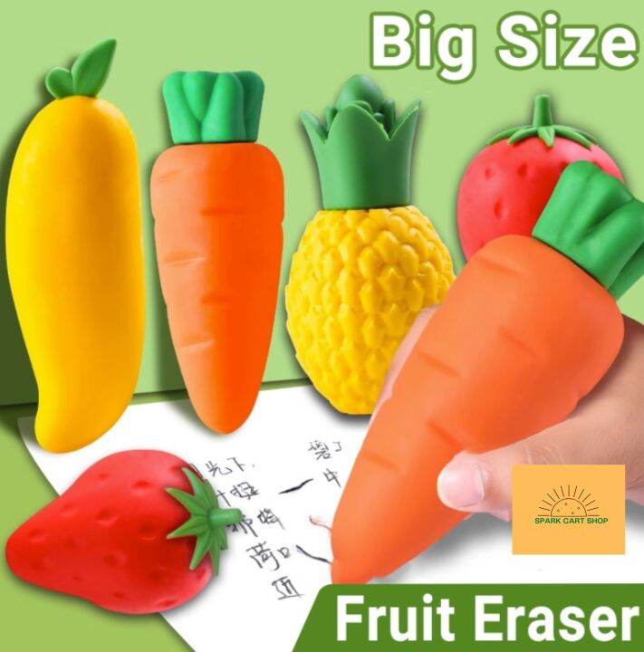Spark Cart Eraser Mango Strawberry Carrot Student Eraser Big Mac 3D ...