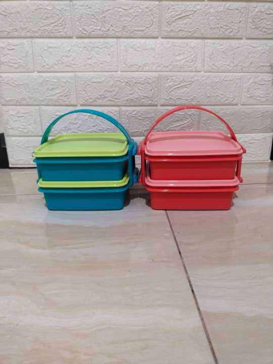 Tupperware small carry all set rantang makan set warna ceria | Lazada ...