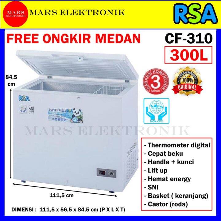CHEST FREEZER RSA CF-310 / KAPASITAS 300 LITER / CF 310 / READY / FREE ...