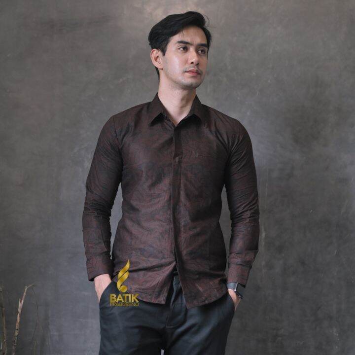 BAJU MOTIF RAKABELA KEMEJA BATIK PRIA LENGAN PANJANG MODERN 2021 ...