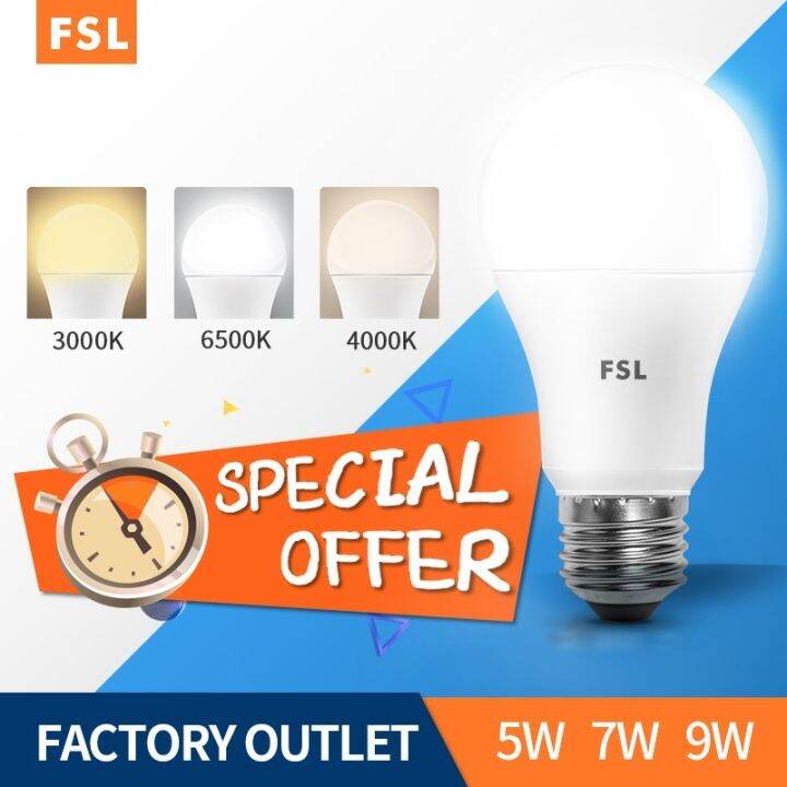 FSL LED bulb E27 3W daylight/warm white/nature white living room ...
