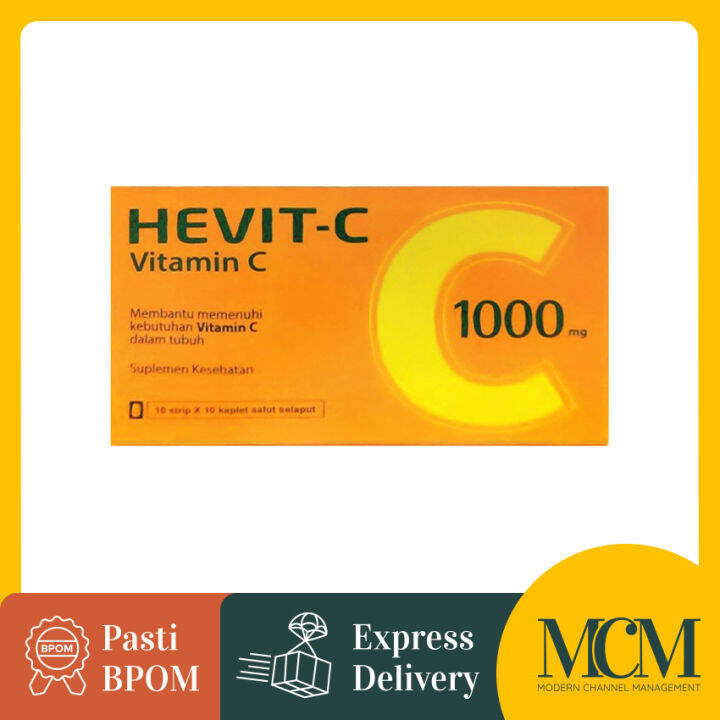 Hevit-C Vitamin C 1000 mg isi 10 Kaplet - 10 Strip | Lazada Indonesia
