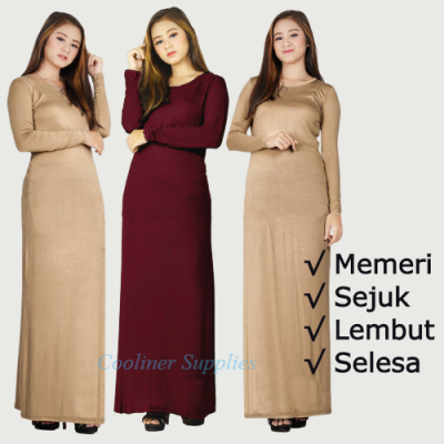 Baju Inner Labuh-Inner Baju Jubah-Baju Inner Panjang Long Sleeve Plain ...