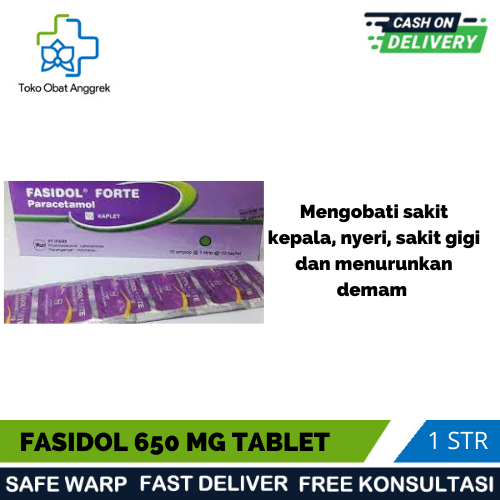FASIDOL FORTE 650 MG STRIP ISI 10 TAB / MENGURANGI RASA NYERI / DEMAM ...