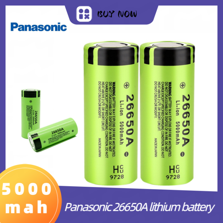 Panasonic 26650A Baterai Lithium Ion 5000mAh 3.7V 5000mAh Kapasitas ...