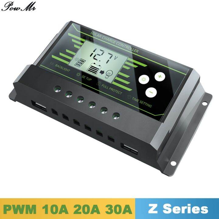 Y-SOLAR Solar Controller PWM 24V/12V Auto 30A 20A 10A Back-light LCD Solar Charge Regulator with ...
