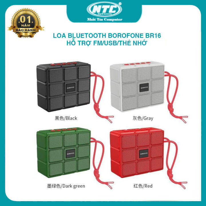 Loa bluetooth mini Borofone BR16 công suất 5W hỗ trợ USB/TF/FM - có thể tắt mở đèn led (NHIỀU ...
