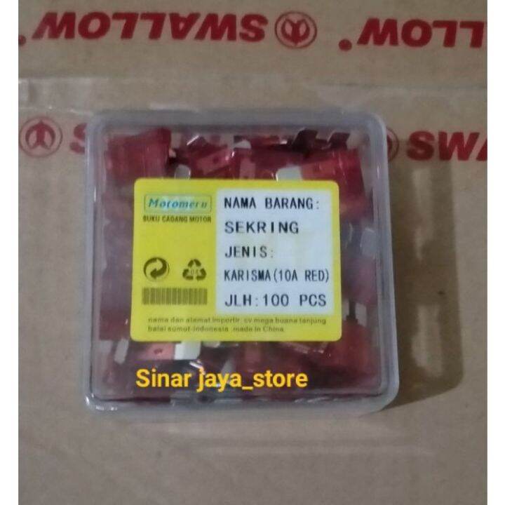 Sekring Cucuk Fuse Besar 10 Amper (Harga Per Box 100pcs) | Lazada Indonesia
