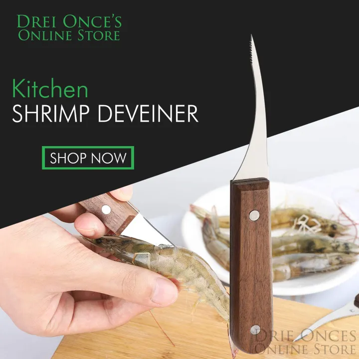 Shrimp Tool - Shrimp Cleaning tool Stainless Steel and Wooden Slip ...