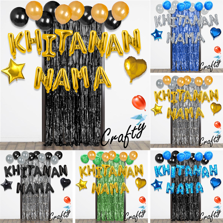 [PAKET] Dekorasi Balon Warna Warni SIMPLE KHITANAN CURTAIN Backdrop ...