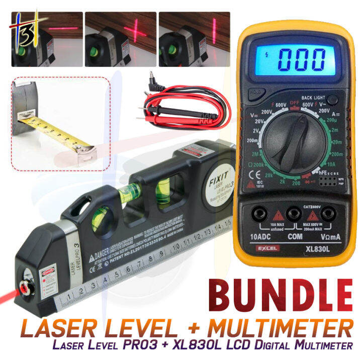 (BUNDLE) Multipurpose Laser Level PR03 Laser Measure Line 8ft Laser Level Measurement Spirit ...
