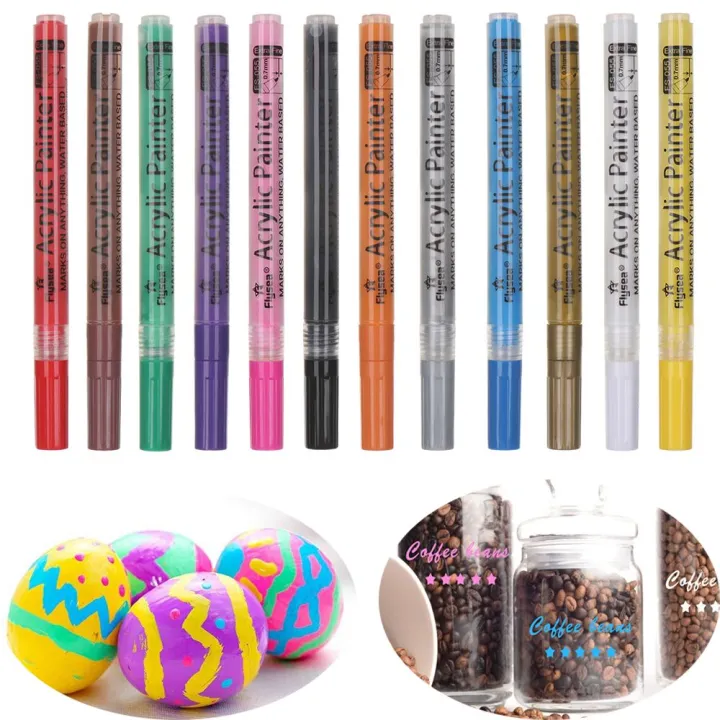 【Ready Stock/COD】1PC 12 Colors Ceramic Painting Graffiti Wood Glass ...