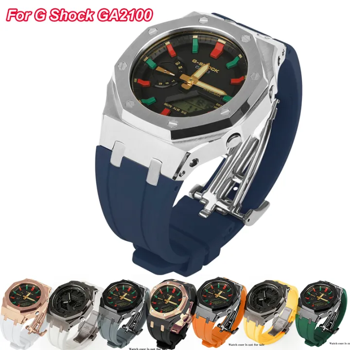 GA-2100มาใหม่กรณีโลหะที่มีมงกุฎสแตนเลสวงการปรับเปลี่ยนชุดสำหรับ G ช็อก ...