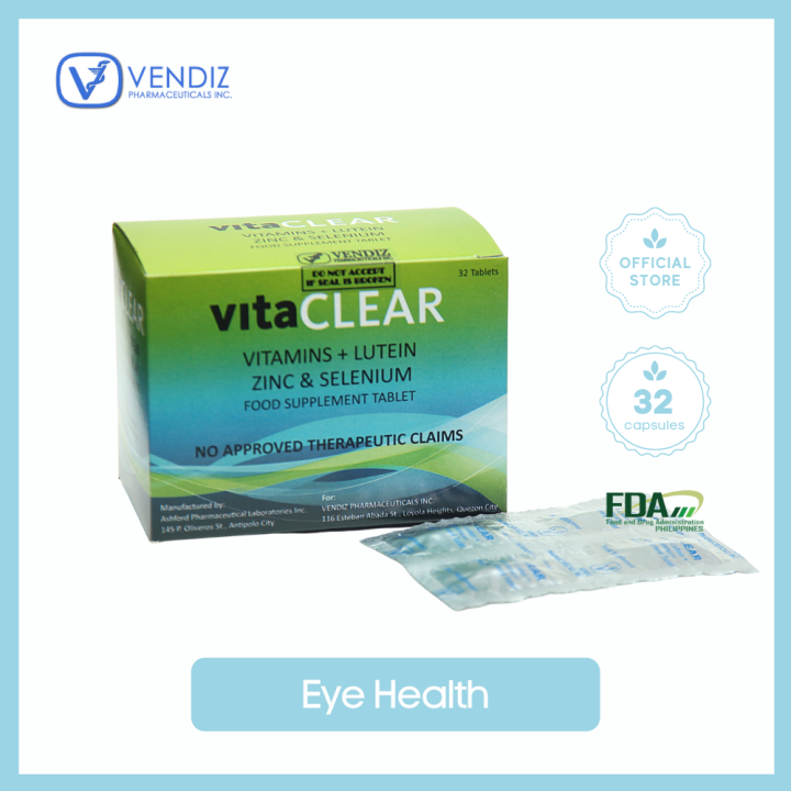 Vendiz Pharma vitaCLEAR Eye vitamin supplement 32 Tablets Box | Lazada PH