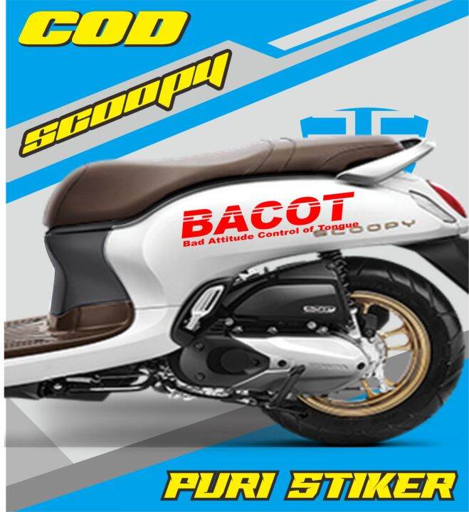 Stiker scoopy bacot Stiker Cutting motor BACOT untuk motor SCOOPY BEAT ...