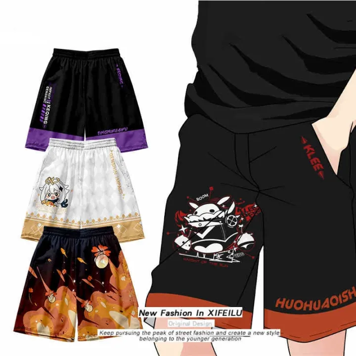 Genshin Impact Beach Pant Shorts Pants Apparel Lumine Venti Hu Tao Cosplay Sweatpants 3D Printed ...