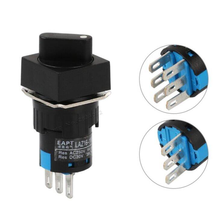 16mm Selector Switch Rotary Push Button Switch 2 3 position 1NO1NC 2NO2NC Lock Fixed Latching 3/ ...