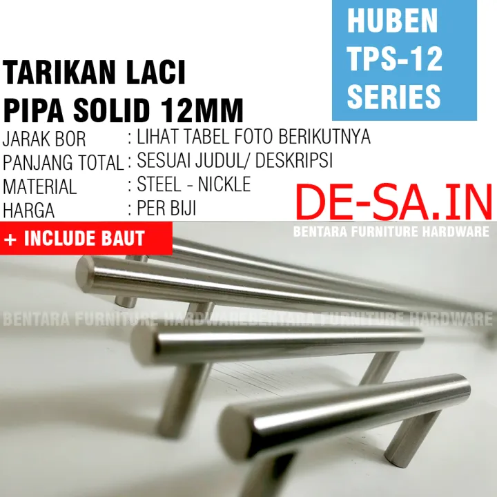 Huben TPS-12 128 Mm - Handle Tarikan Laci Meja Lemari Kabinet Gagang ...