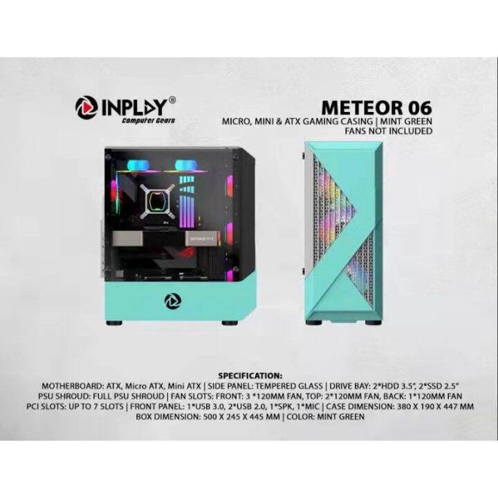 Philippines ready stock Inplay Meteor 03 black/white MATX/ATX case PC ...