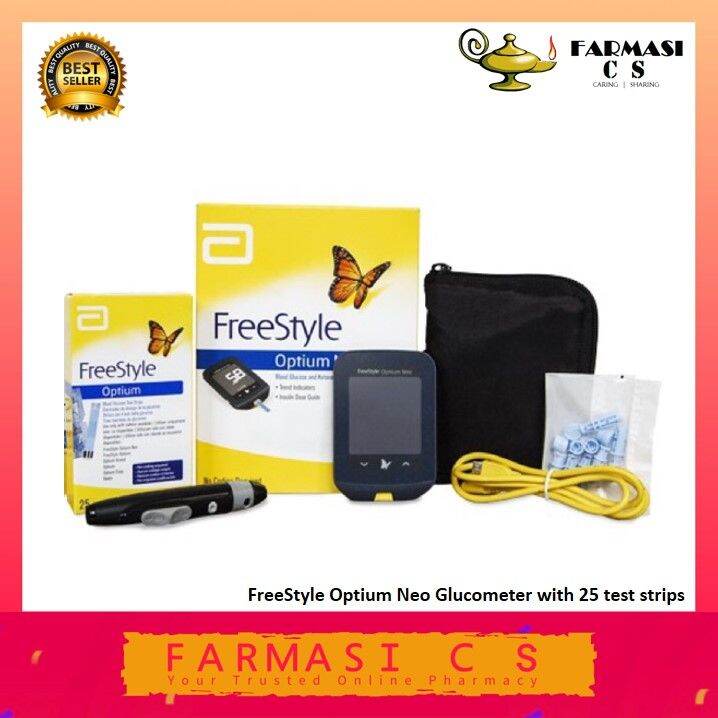 Abbott FreeStyle Optium Neo Glucometer with 25 test strips EXP:11/2024 ...