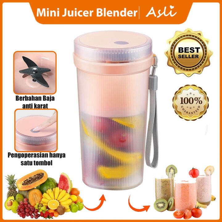 2in1 Rechargeable Mini Portable Juicer 300ML Blender Jus Mini Alat Jus ...