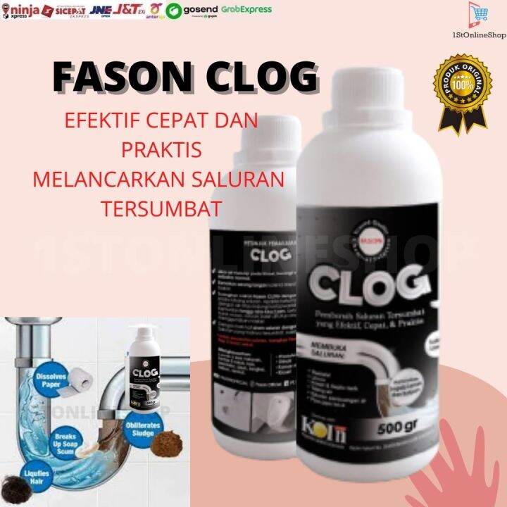 FASON CLOG CAIRAN PEMBERSIH SALURAN TOILET MAMPET 500 GRAM / ML ...