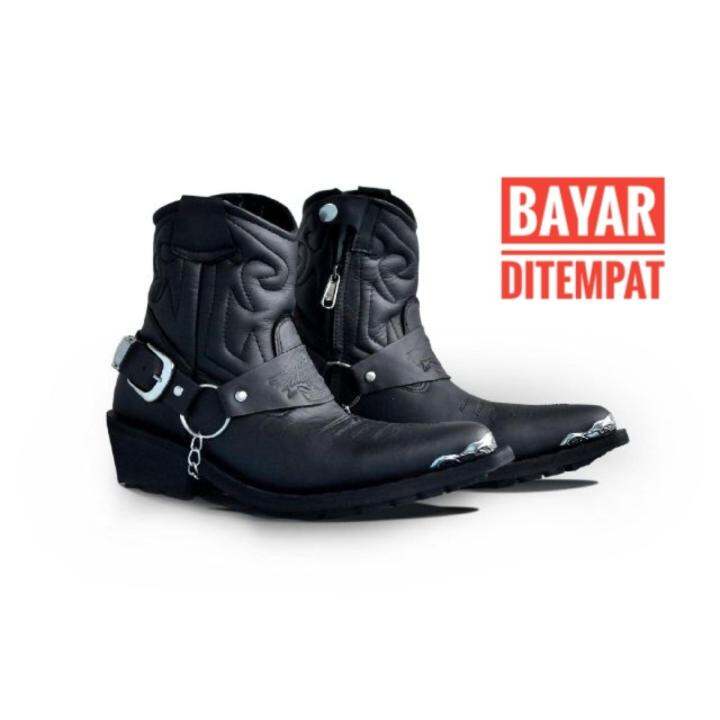 Sepatu Jenggel Jungle Boots Kulit Bikers Touring Adventure Motor Moge ...