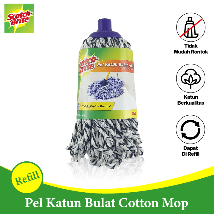 3M Scotch Brite Refill Pel Lantai 1 Pcs Katun Bulat Cotton Mop Alat ...