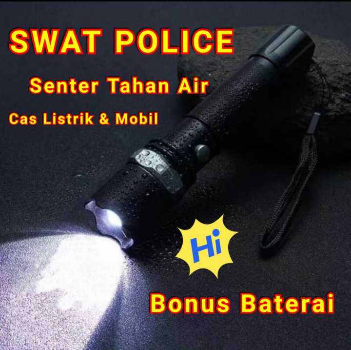 Senter Swat Police 8008 - Flash Light Senter LED Senter Polisi Led ...