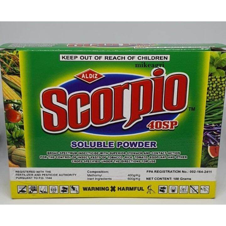 Scorpio insecticide 100grams (Metholmyl 40SP) ALDIZ | Lazada PH